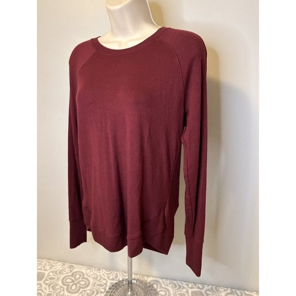 Athleta | Sweaters | Athleta Womens Xs Burgundy Side Crossover Long ...